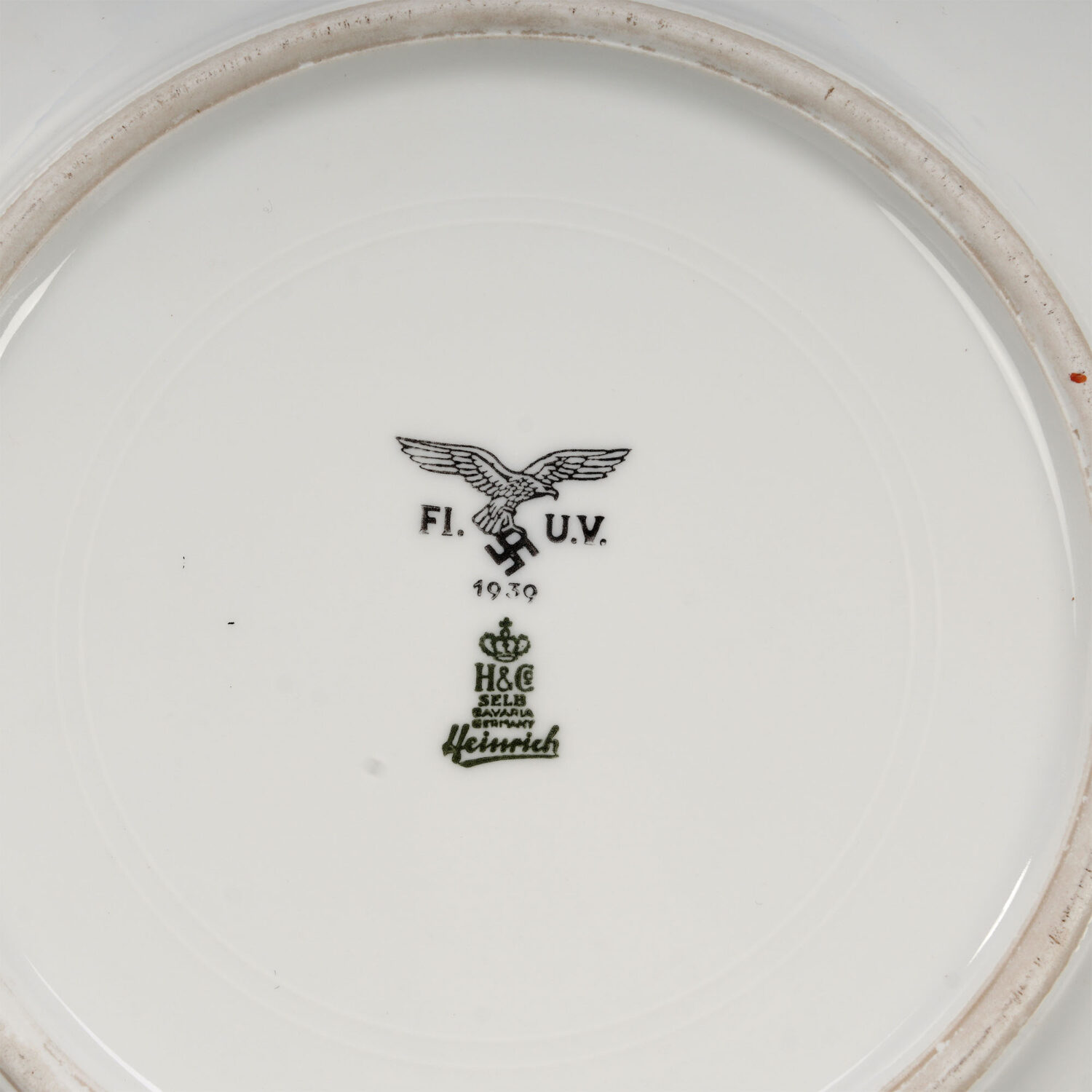 1939 WWII Luftwaffe Heinrich & Co Selb Bavaria FL. U.V. 9" Plate ...